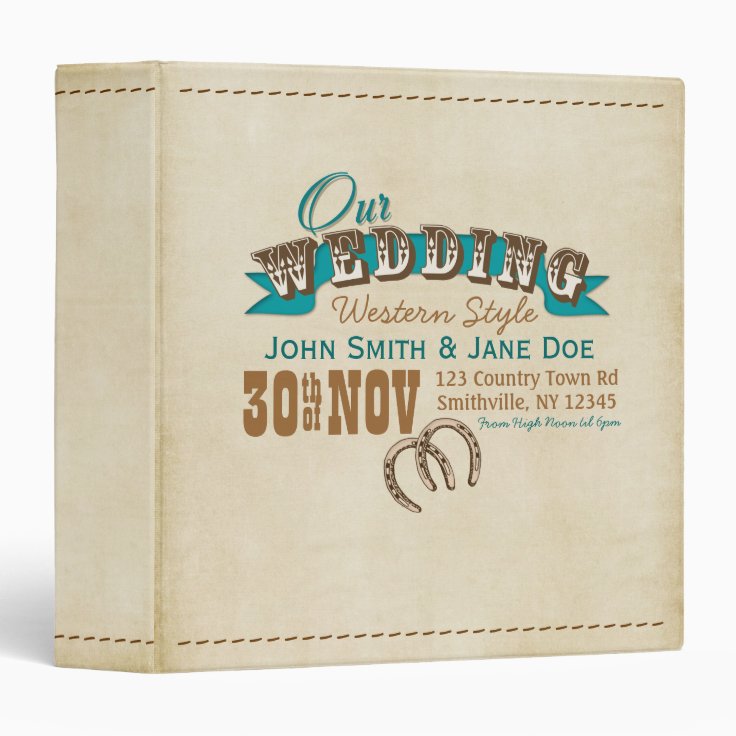 Western Style Wedding Planner or Album Binder | Zazzle