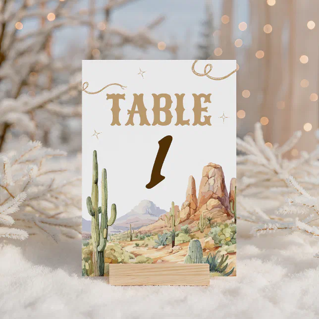Western Table Number Sign | Zazzle