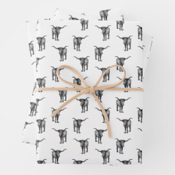 Western Texas Longhorn Bull CUSTOM COLOR Wrapping Paper Sheets | Zazzle