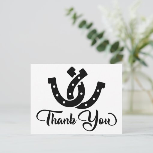 Western Thank You Cowboy Boot Country Wedding Postcard | Zazzle