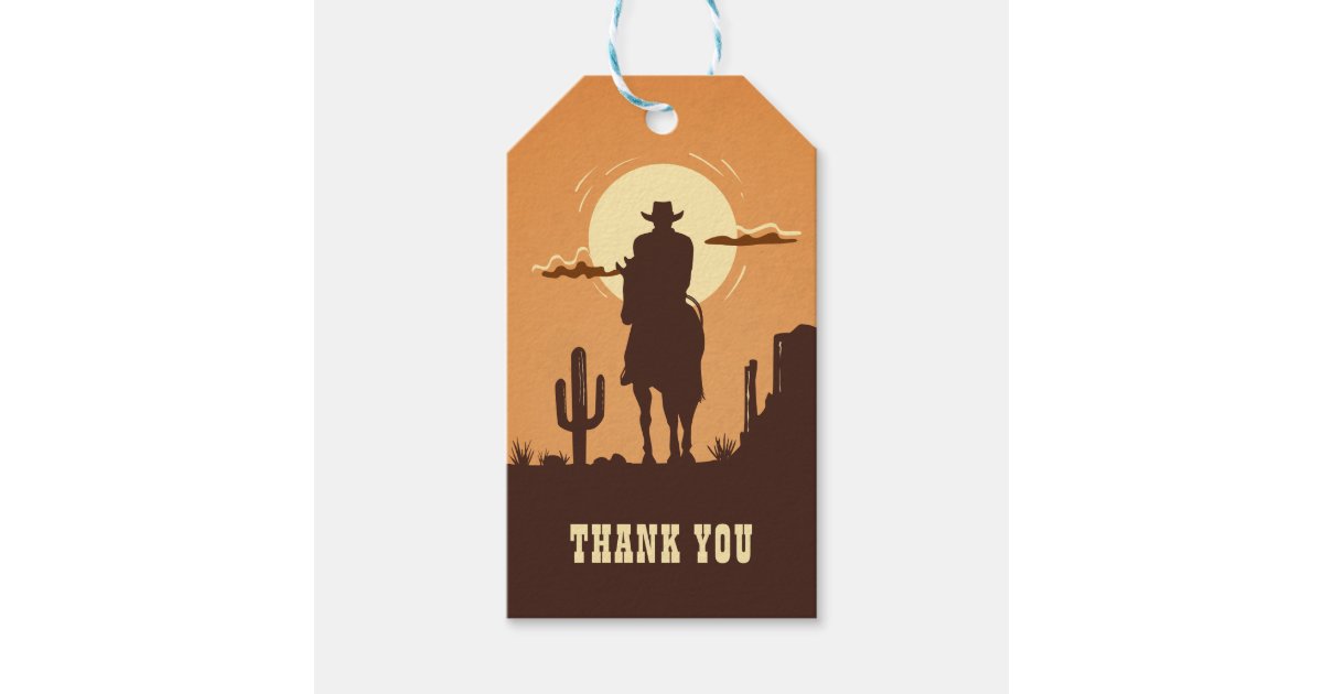 western thank you gift tags | Zazzle