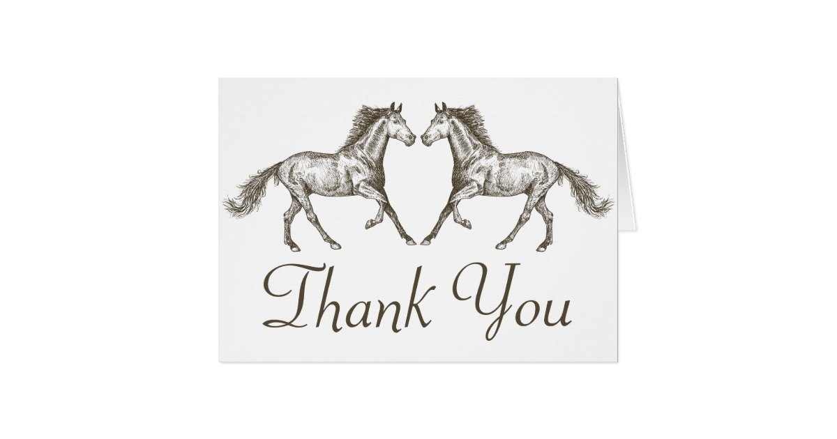 Western Thank You Horse Horseshoe Country Wedding | Zazzle