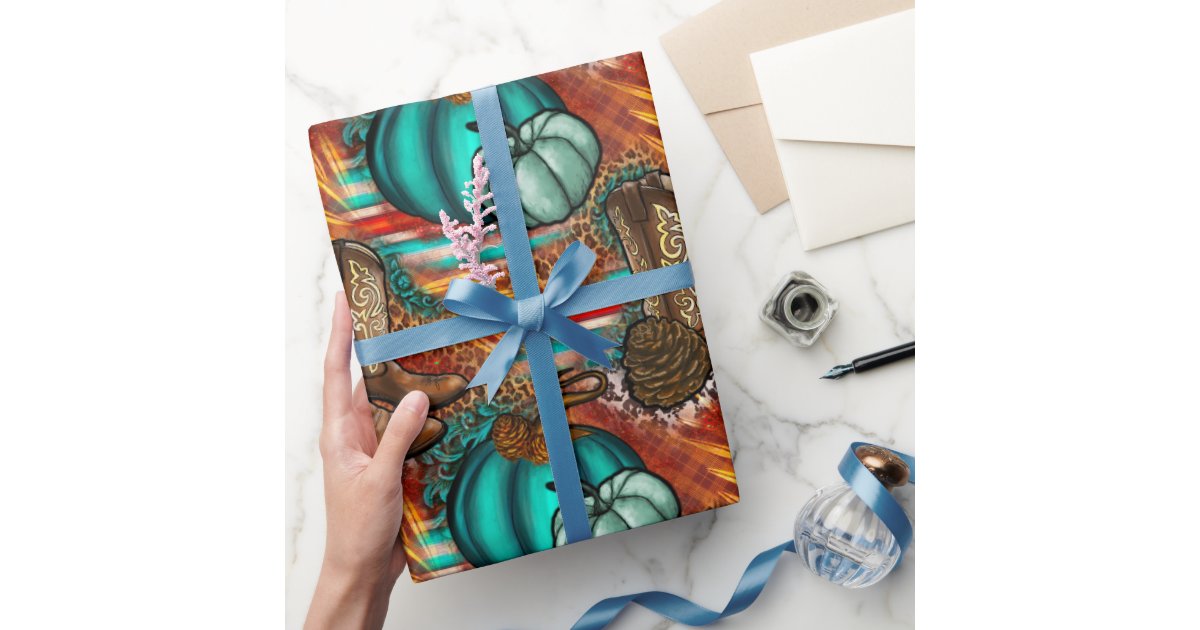 Western Thanksgiving Wrapping Paper | Zazzle