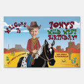 Western Theme Birthday Staked Yard Sign | Zazzle