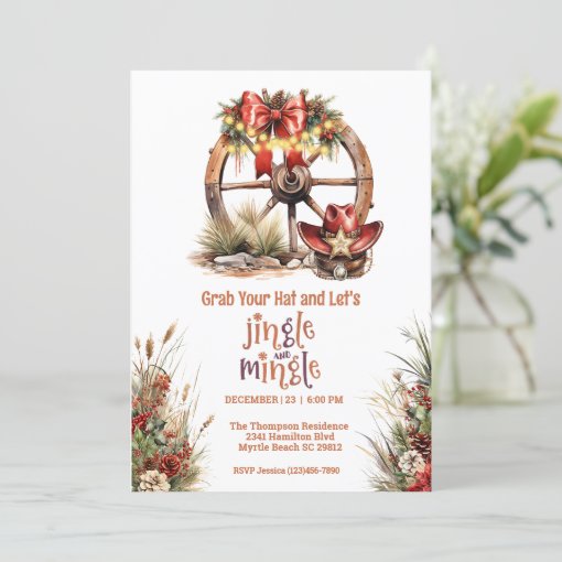 Western Theme Cowboy Christmas Party Invitation | Zazzle