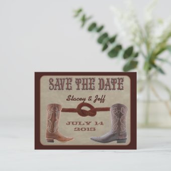 Western theme "save the date" postcard | Zazzle