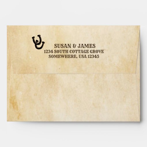 Western Theme Wedding Invitation Envelope | Zazzle