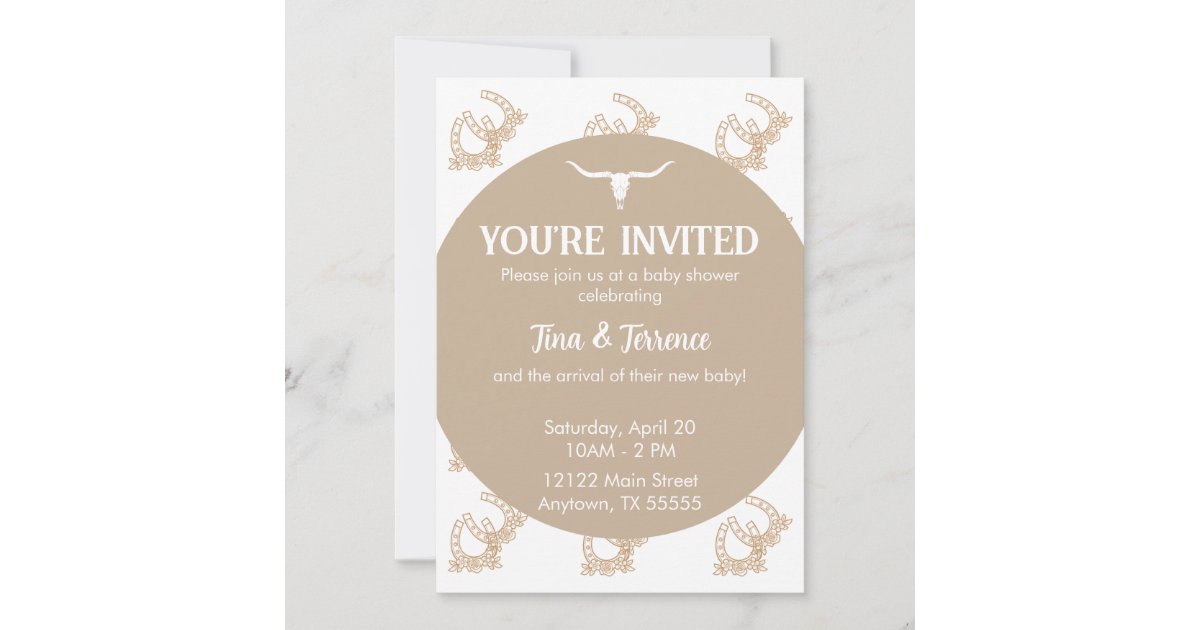 Western Themed Baby Shower Invitation | Zazzle