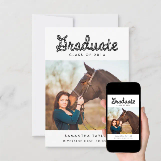 Western Themed Graduation Party Mini Invitation | Zazzle