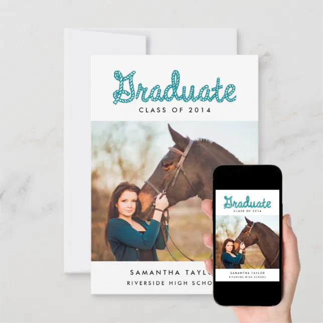 Western Themed Graduation Party Mini Invitation | Zazzle