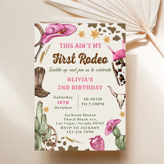Western This Ain't My First Rodeo 2nd Birthday Invitation | Zazzle