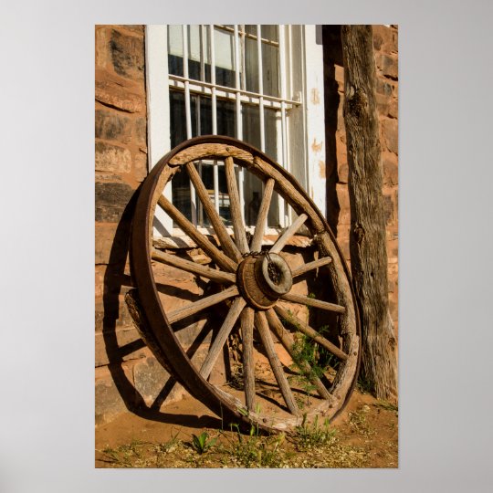 Western Wagon Wheel Poster | Zazzle.com