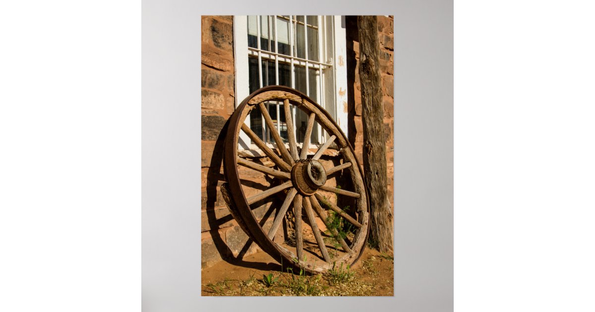 Western Wagon Wheel Poster | Zazzle
