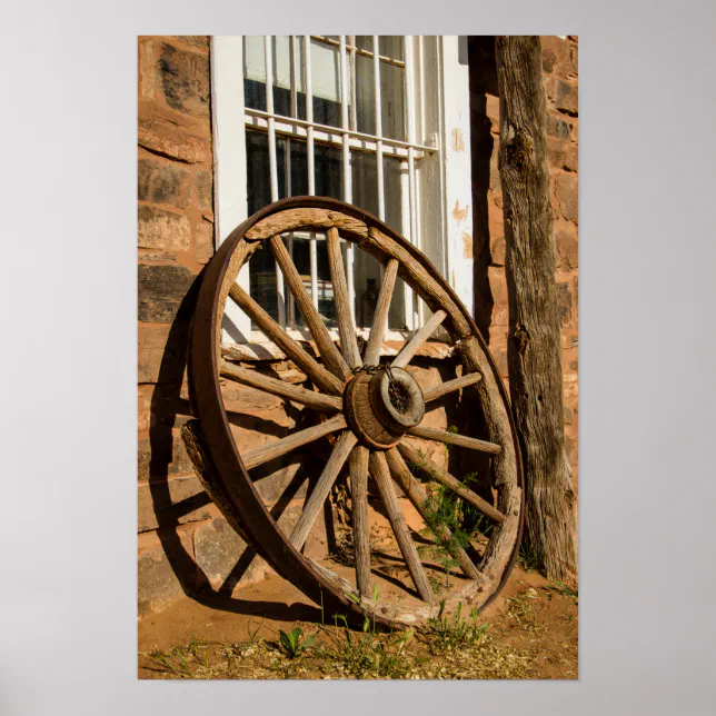 Western Wagon Wheel Poster | Zazzle