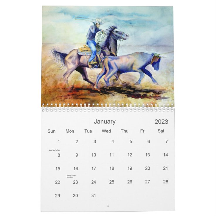 Western Watercolors Calendar | Zazzle