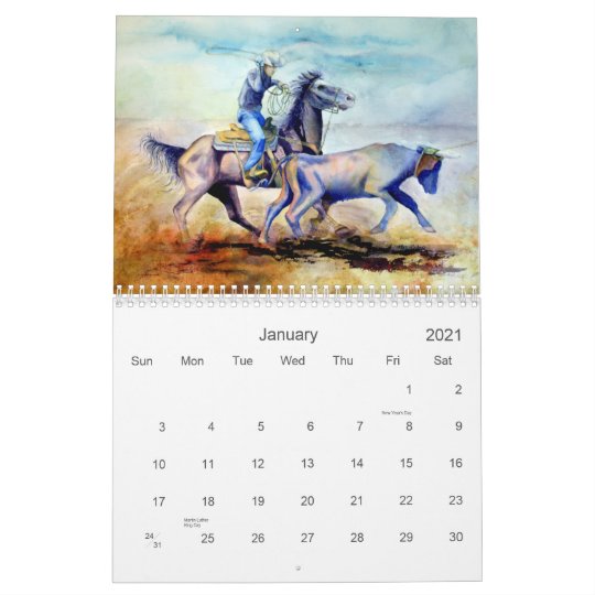 Western Watercolors Calendar | Zazzle.com
