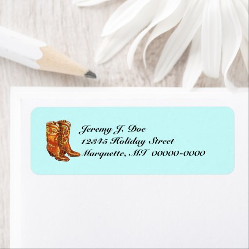 Western Wear Cowboy Cowgirl Boots Address Labels | Zazzle