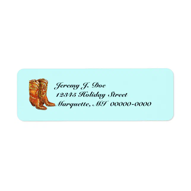 Western Wear Cowboy Cowgirl Boots Address Labels | Zazzle
