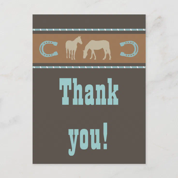 Western Wedding Anniversary Thank You Post Cards | Zazzle