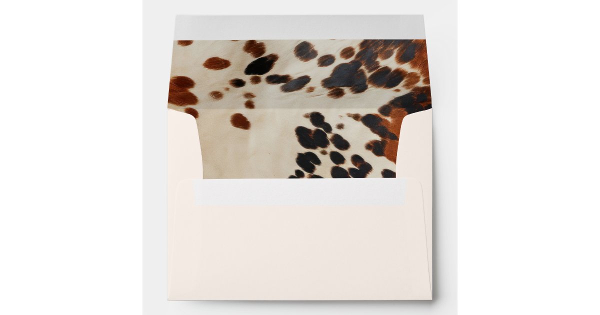 Western Wedding Cowhide Wedding Envelope | Zazzle