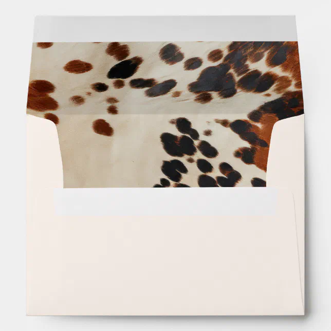 Western Wedding Cowhide Wedding Envelope | Zazzle
