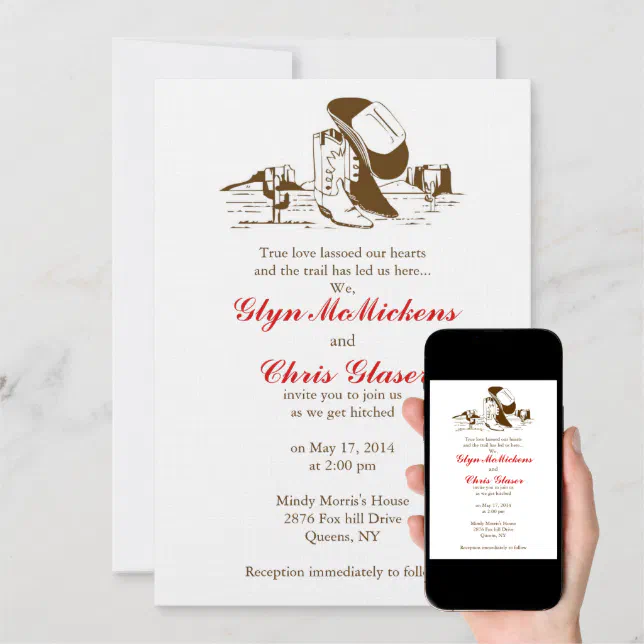 Western Wedding Invitation | Zazzle