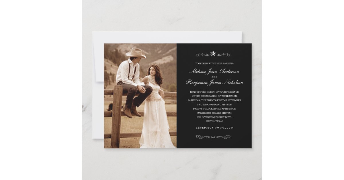 Western Wedding Photo Invitations | Zazzle