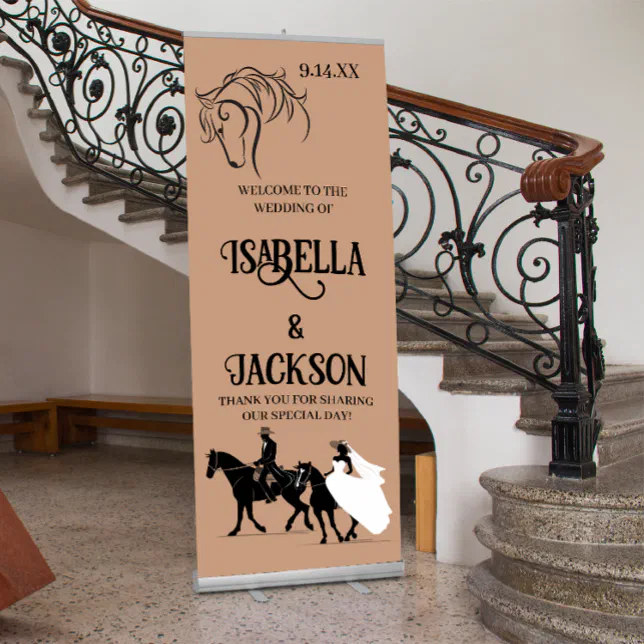 Western Wedding Retractable Banner | Zazzle