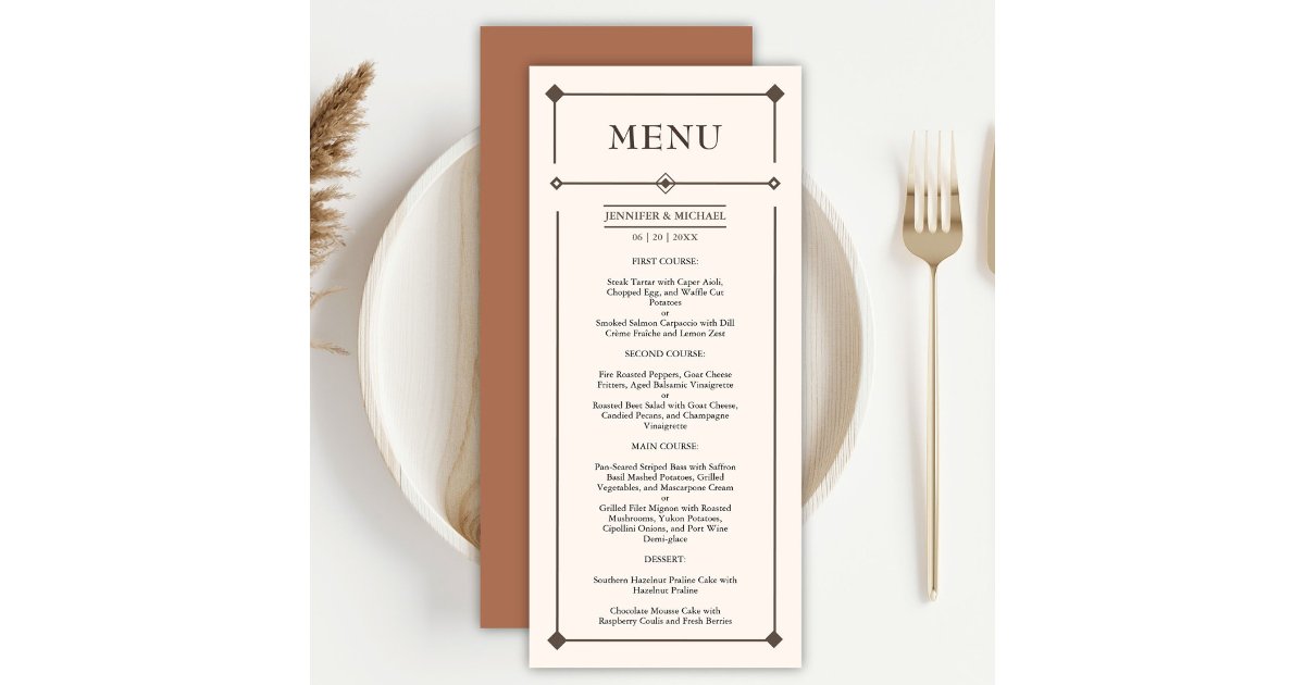 Western Wedding Rustic Country Wedding Menu | Zazzle