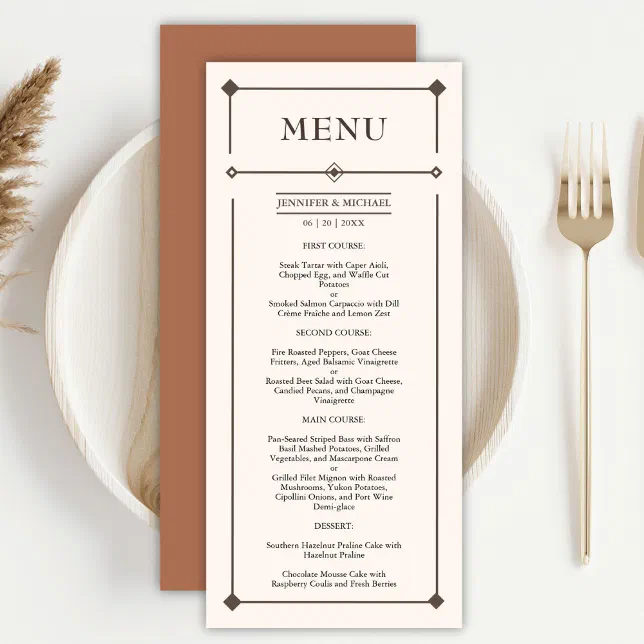 Western Wedding Rustic Country Wedding Menu | Zazzle