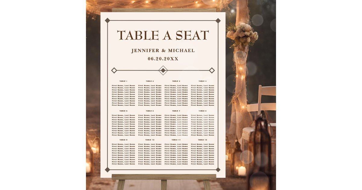 Western Wedding Rustic Cowhide Seating Chart Foam Board | Zazzle