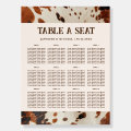 Western Wedding Seating Chart Foam Board | Zazzle