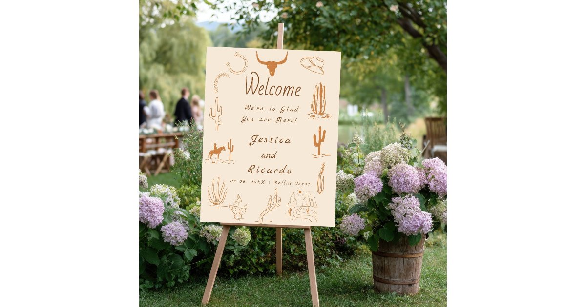 Western We're so glad you're here wedding welcome Foam Board | Zazzle