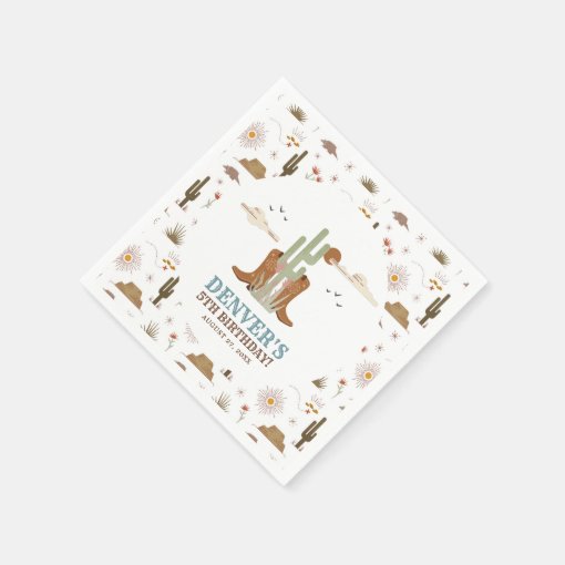 Western Wild West Country Cowboy Birthday Party Napkins | Zazzle
