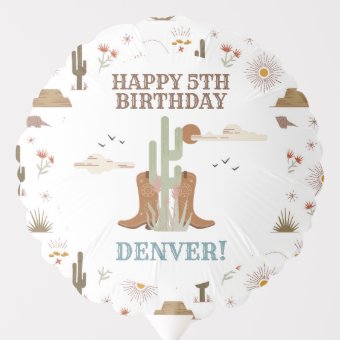 Western Wild West Cowboy Rodeo Birthday Party Balloon | Zazzle
