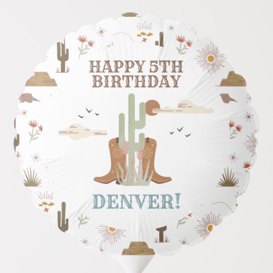 Western Wild West Cowboy Rodeo Birthday Party Balloon | Zazzle.com