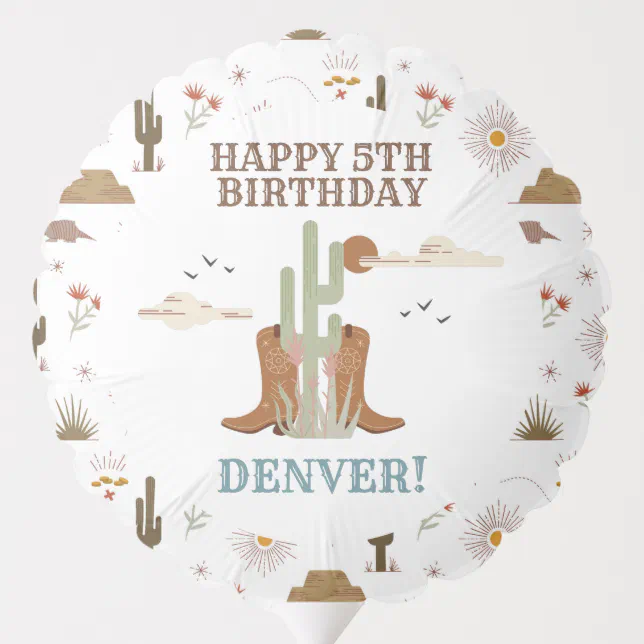 Western Wild West Cowboy Rodeo Birthday Party Balloon | Zazzle