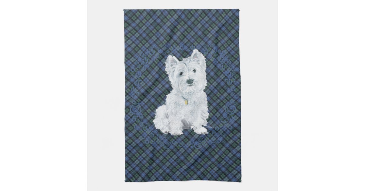 Westie Black Watch Tartan Kitchen Towel | Zazzle Westie Black Watch Tartan Kitchen Towel | Zazzle