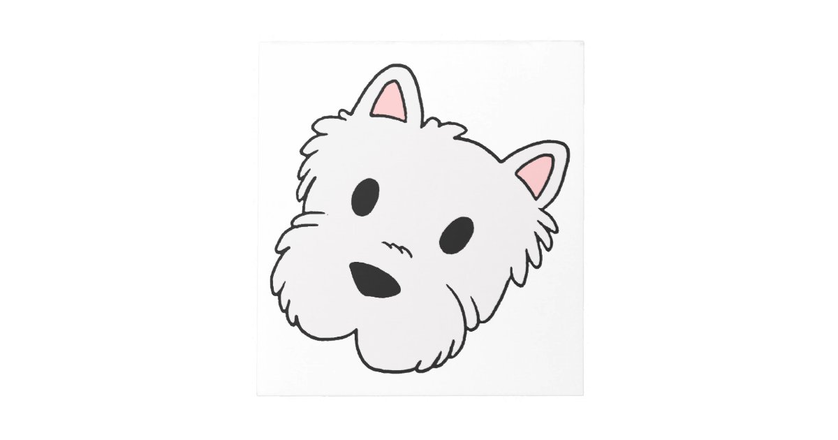westie cartoon head notepad | Zazzle