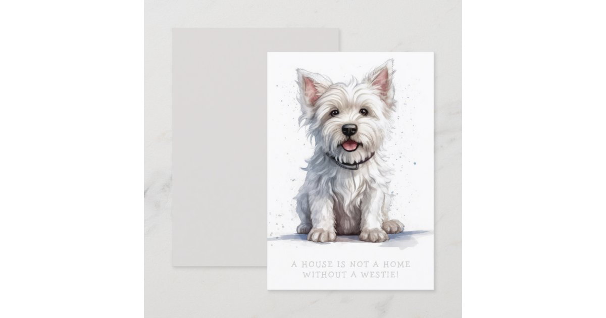 Westie Cheeky Cute Greeting Birthday Thanks Card | Zazzle