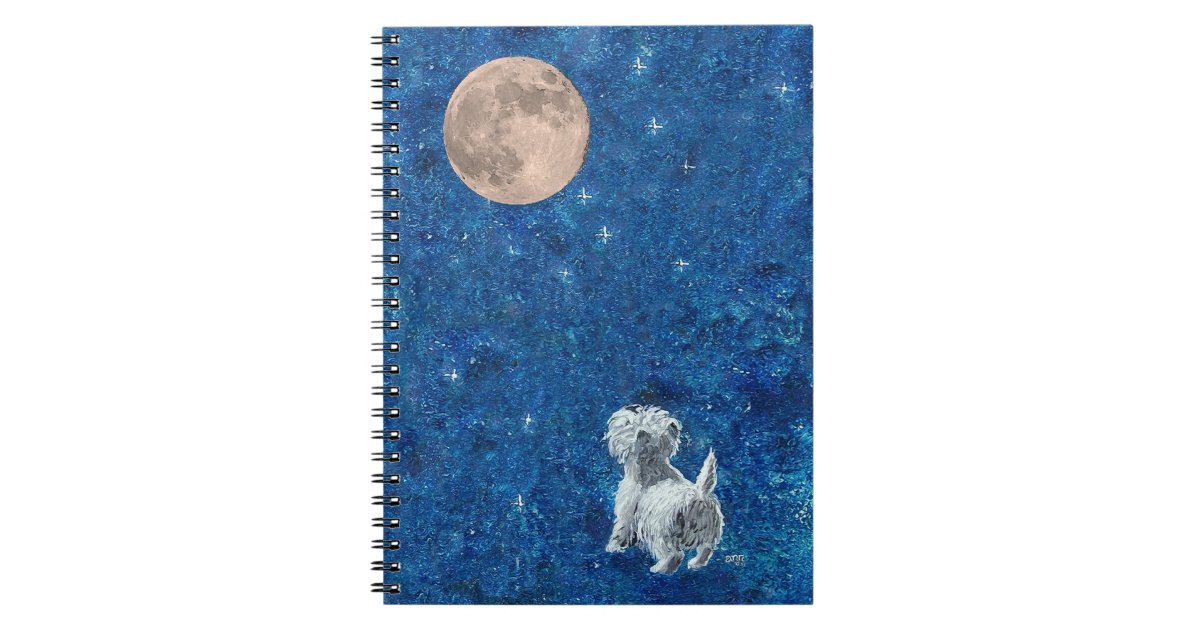 Westie Full Moon Notebook | Zazzle