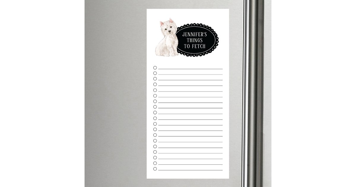 Westie Shopping List Magnetic Notepad | Zazzle