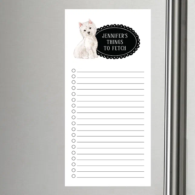 Westie Shopping List Magnetic Notepad | Zazzle