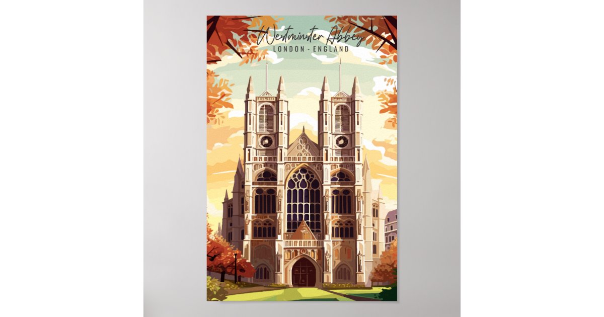 Westminster Abbey London England vintage travel Poster | Zazzle