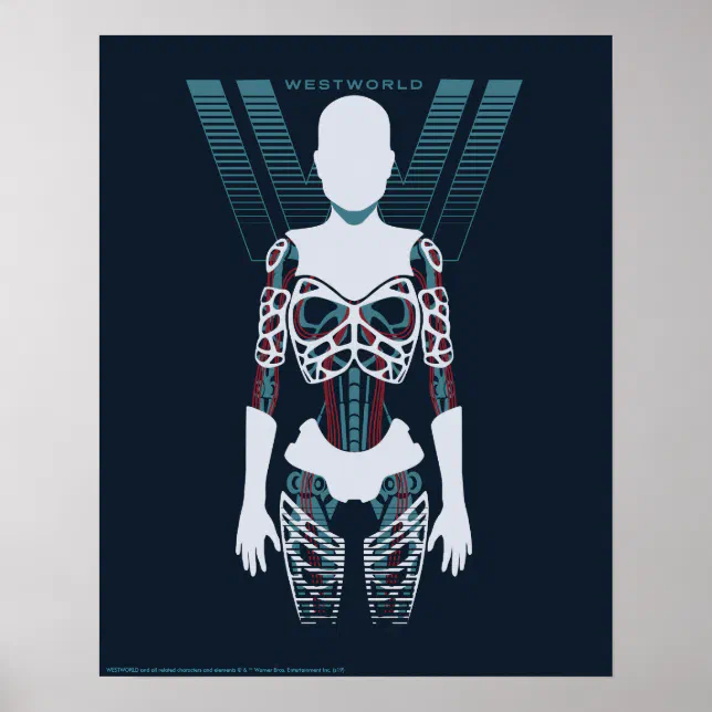 Westworld | Android Skeleton Over Logo Poster | Zazzle