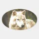Wet Arctic Wolf in Spring Photo Oval Sticker | Zazzle