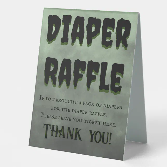 We've Created a Monster Diaper Raffle Table Tent | Zazzle