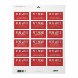 "We've Moved" Address Change Notification Label | Zazzle