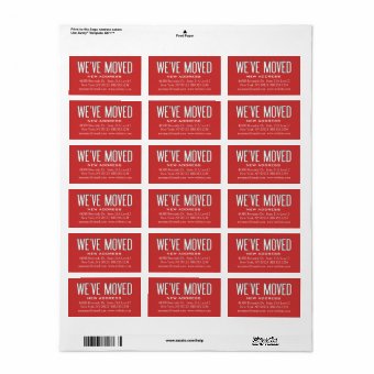 "We've Moved" Address Change Notification Label | Zazzle