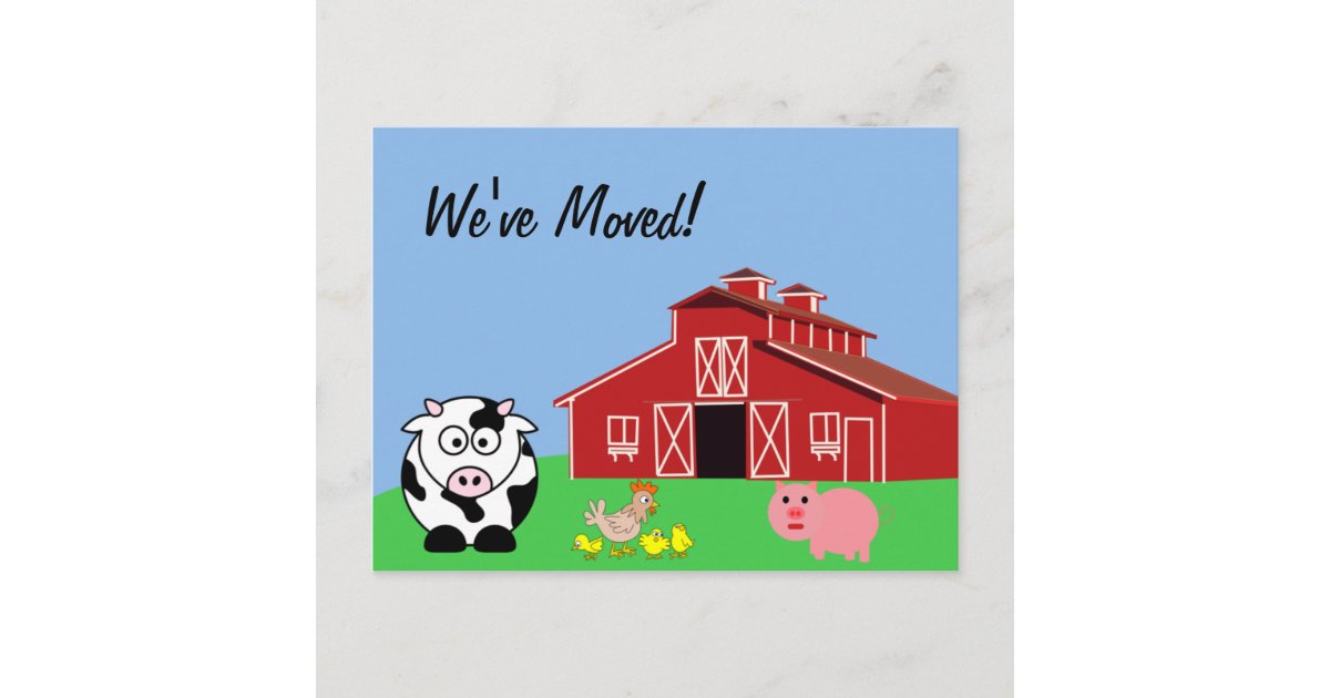 We've Moved (Animal Farm Style) Announcement Postcard | Zazzle